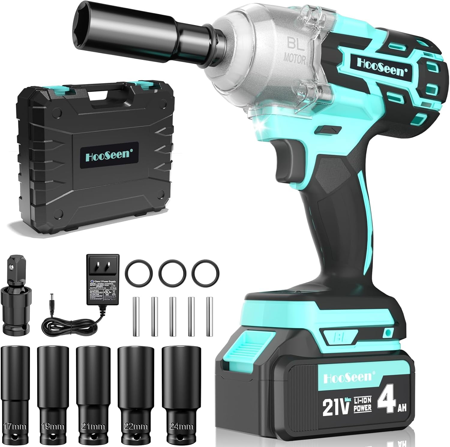 Power Cordless Impact Wrench - 1/2 inch 21V Brushless Impact Gun Max ...
