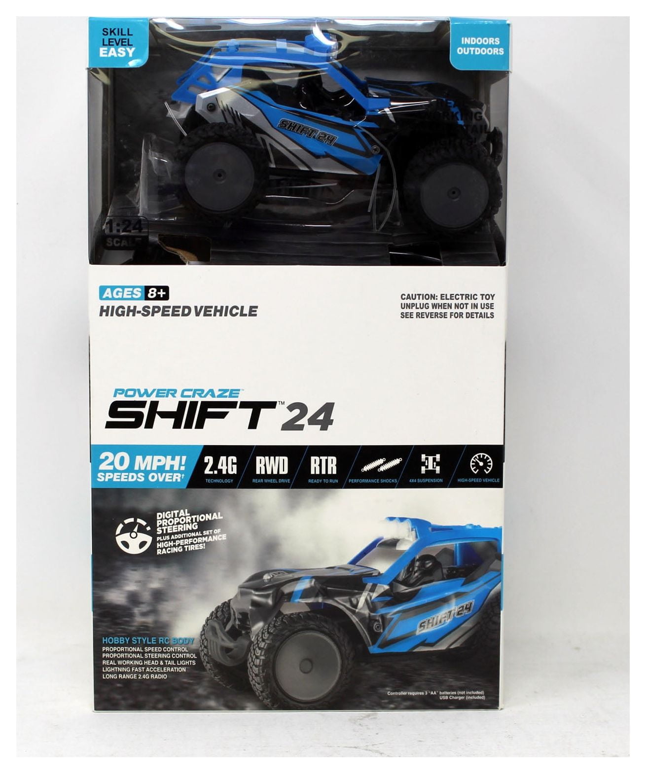 Power Craze Shift 24 Hobby Style Remote Control RC Body Vehicle with ...