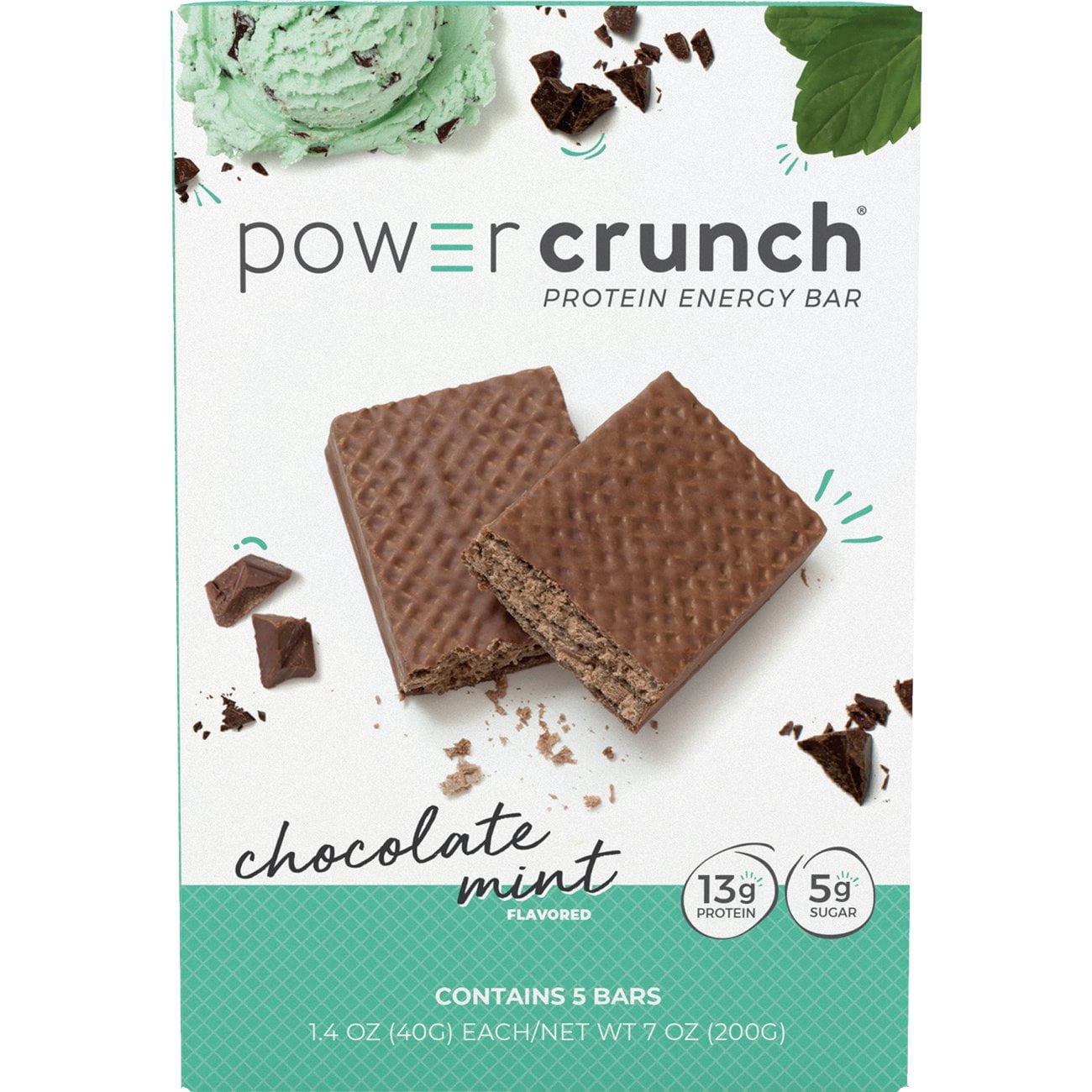 Power Crunch 13g Protein Energy Bars - Chocolate Mint, 5 ct (Package ...