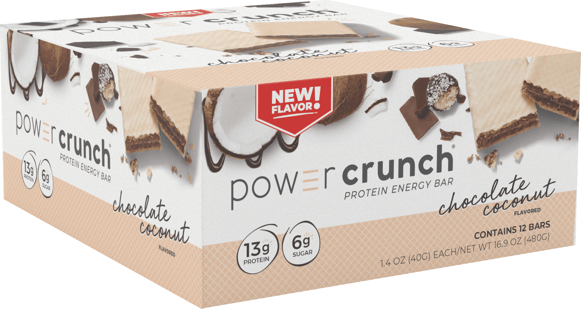BNRG Power Crunch High Protein Energy Bar, Chocolate Coconut, Wafer ...