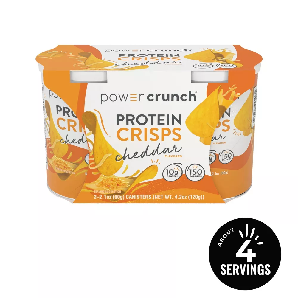 Power Crunch Crisps Protein Chips - Cheddar - 2.1oz/2ct - Walmart.com