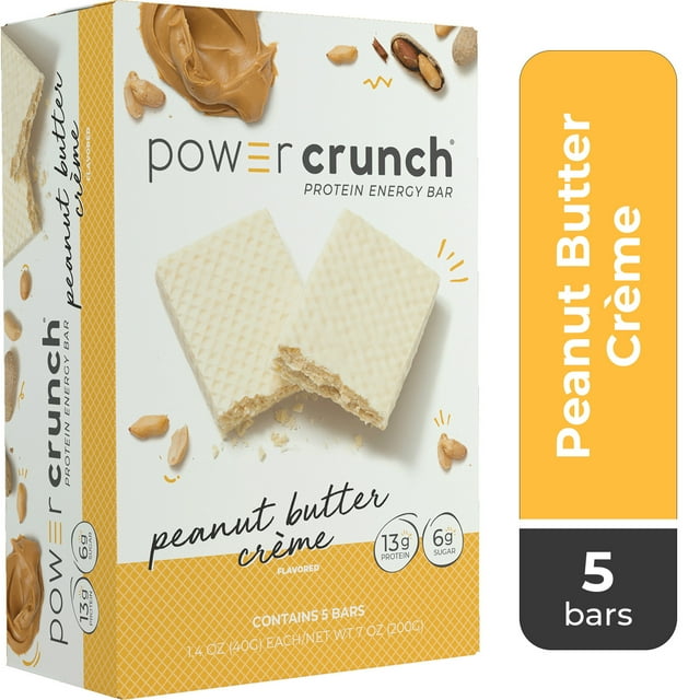 Power Crunch Peanut Butter Creme Protein Energy Bars, 5 Ct Box, 1.4oz ...