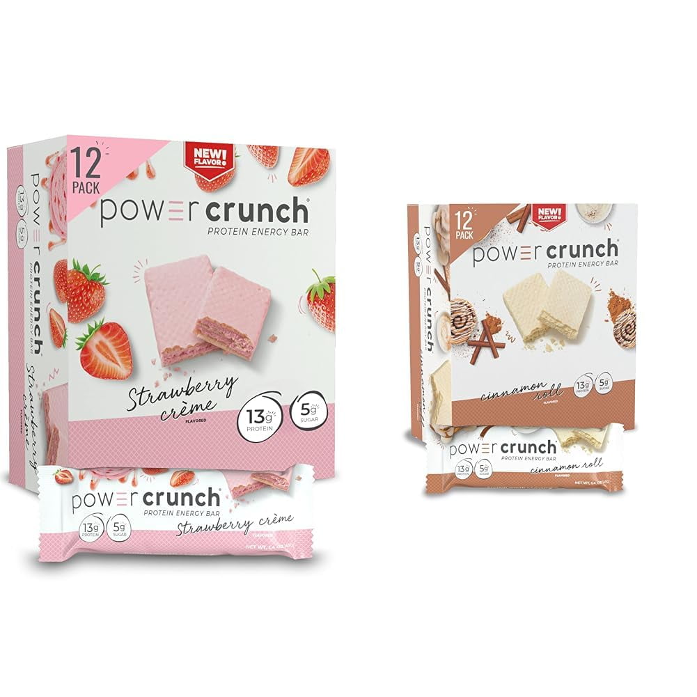 Power Crunch Protein Wafer Bars, High Protein Snacks, Strawberry Crème ...
