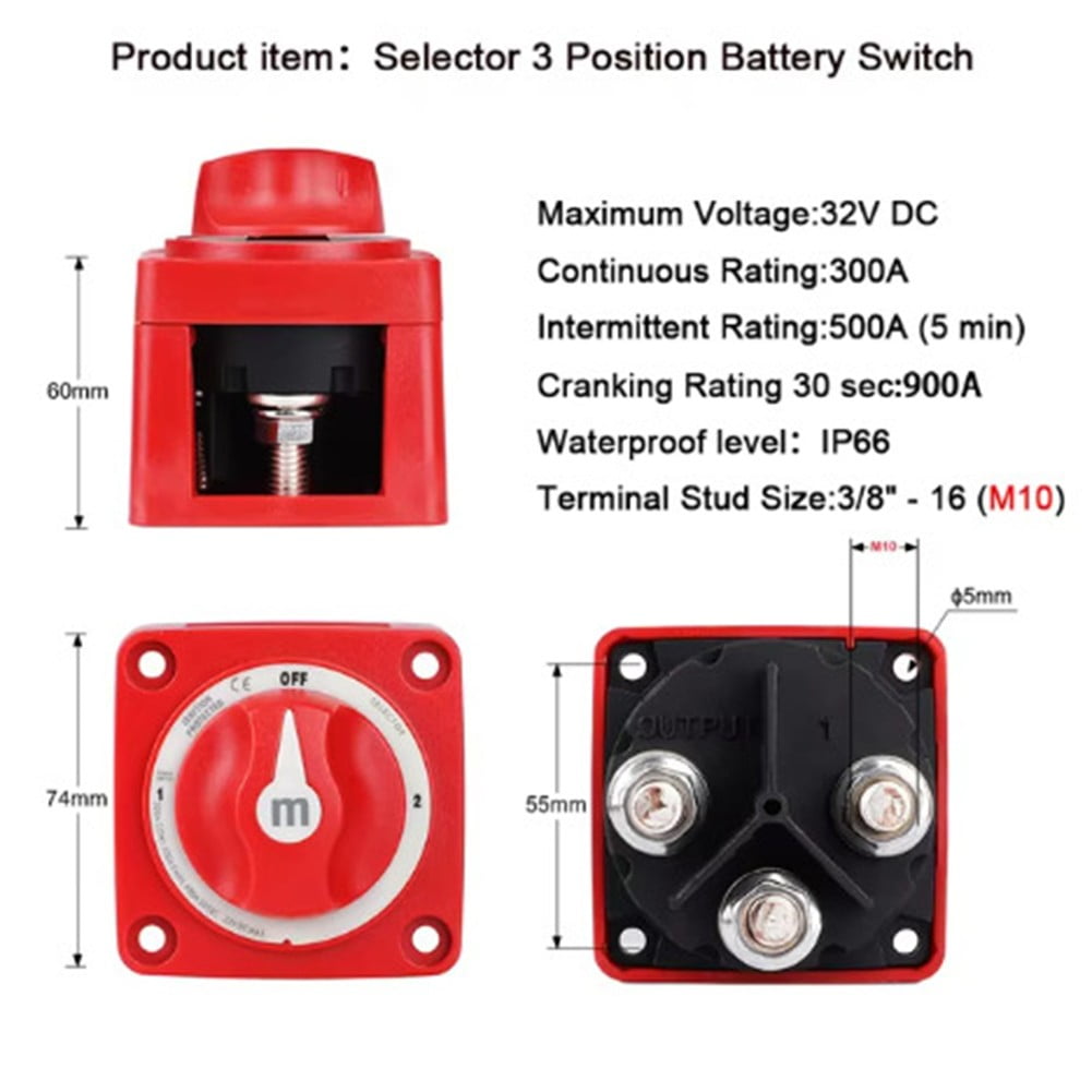 Power Distribution Battery Switch Cut with Wide Voltage Range for Boats ...