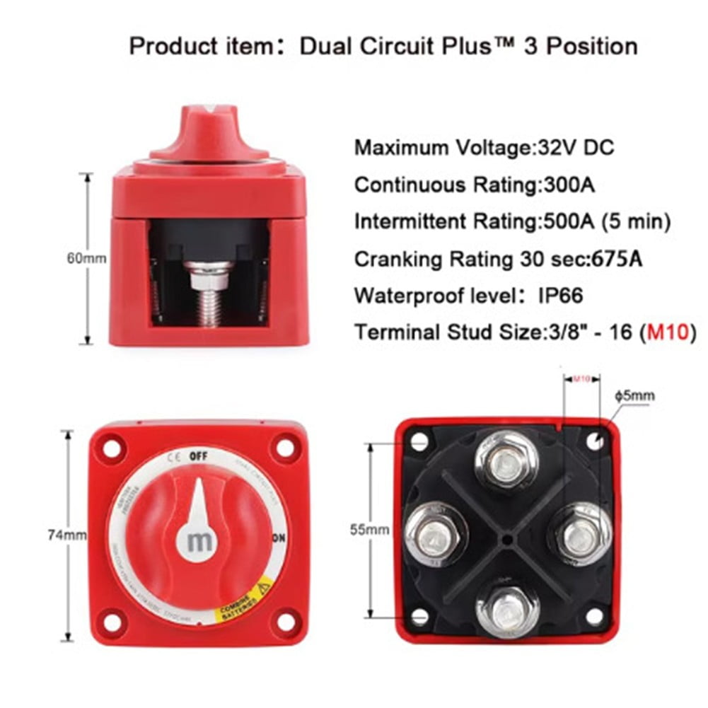 Power Distribution Battery Switch Cut with Wide Voltage Range for Boats ...