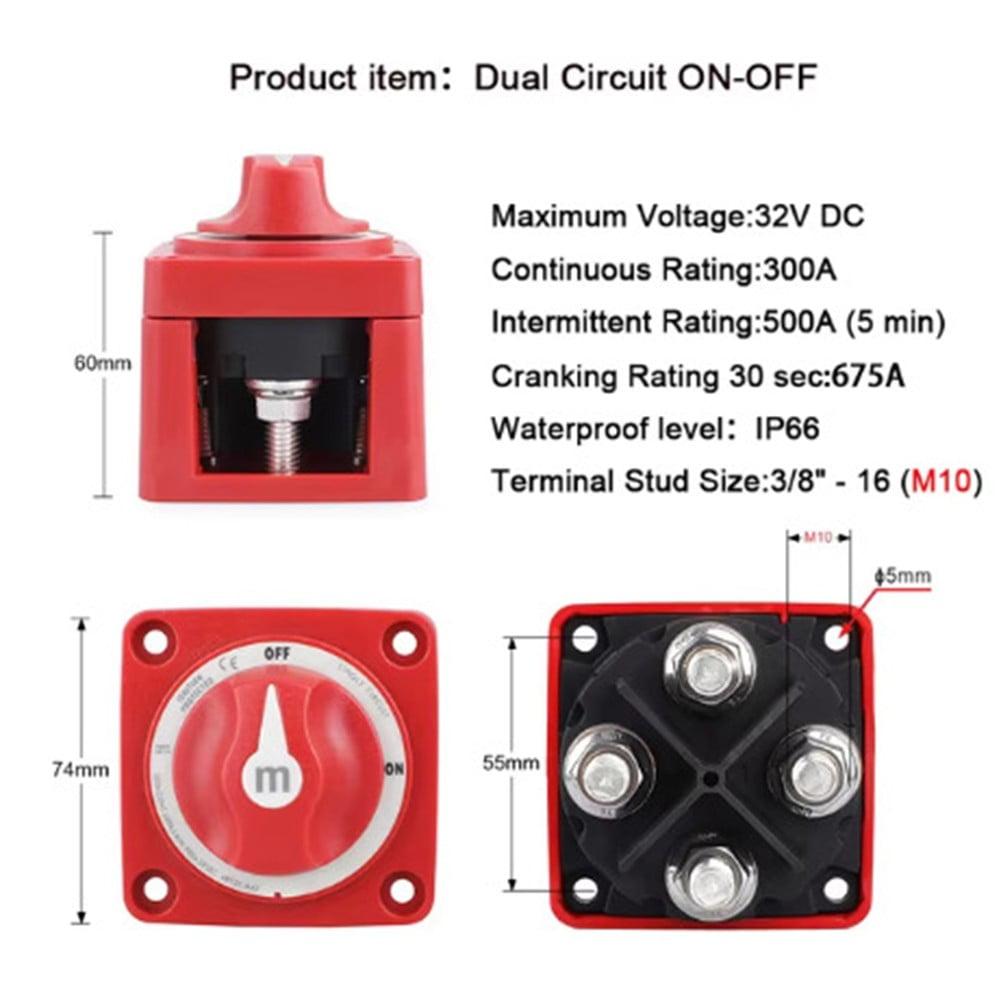 Power Distribution Battery Switch Cut with Wide Voltage Range for Boats ...