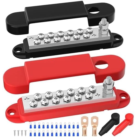 Power Distribution Block 12V 150A 1/4" Stud Marine Bus Bar 12 Volt DC ...