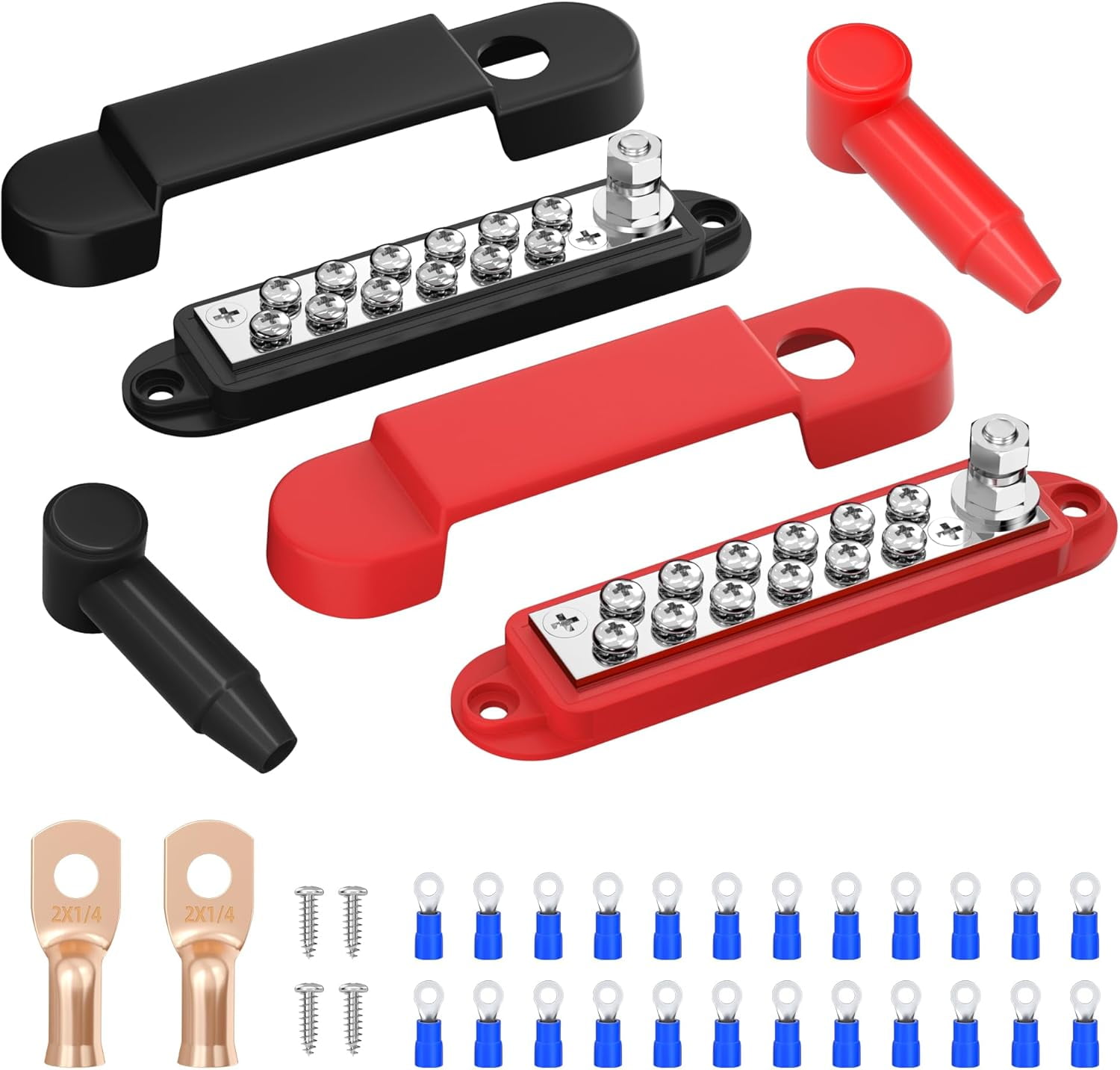 Power Distribution Block 12V 150A 1/4" Stud Marine Bus Bar 12 Volt ...