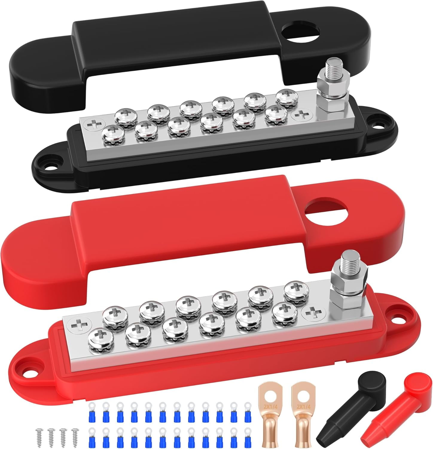 Power Distribution Block 12V 150A 1/4" Stud Marine Bus Bar 12 Volt DC ...