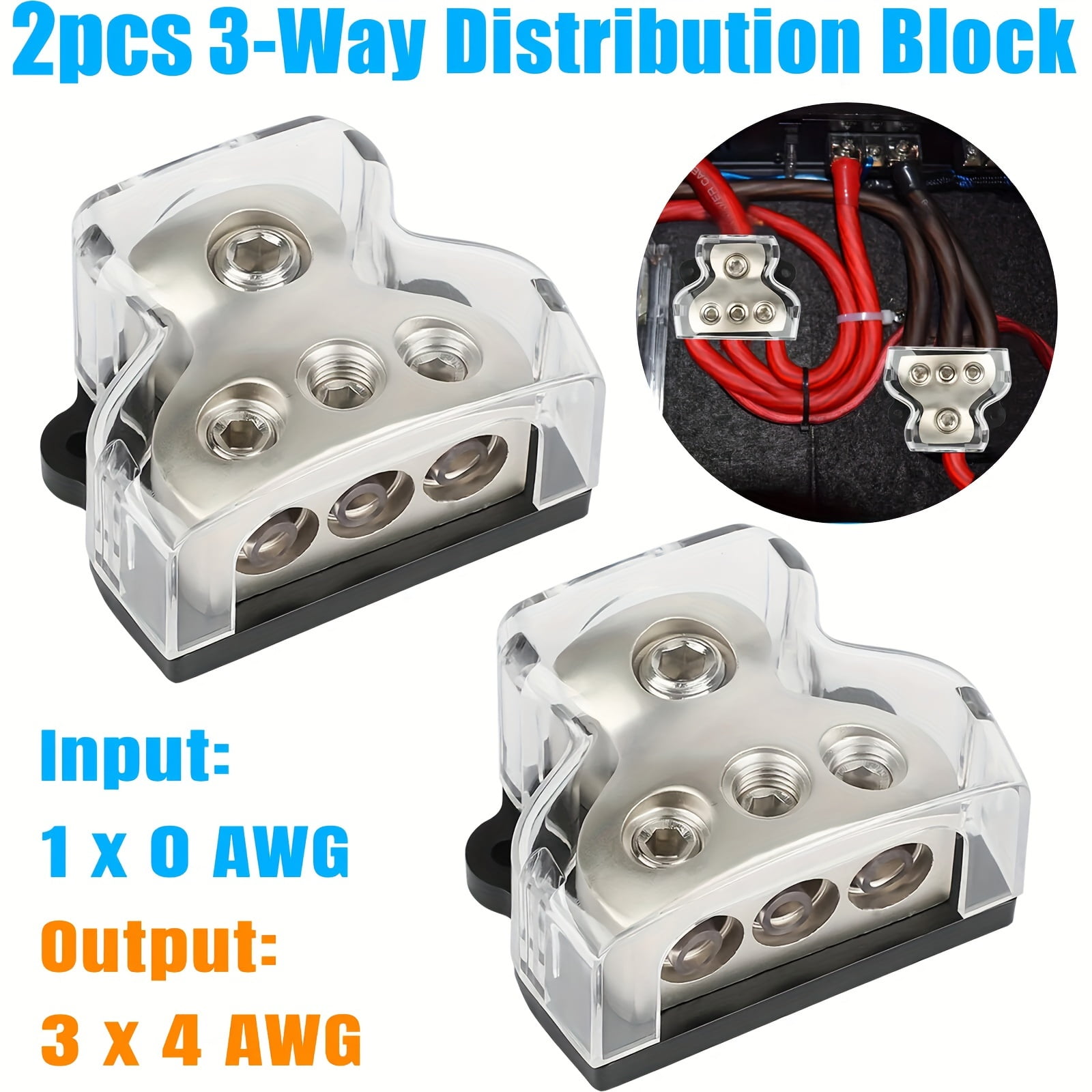 [Power Distribution Block] 2pcs 3Way Power Distribution Block for Car ...