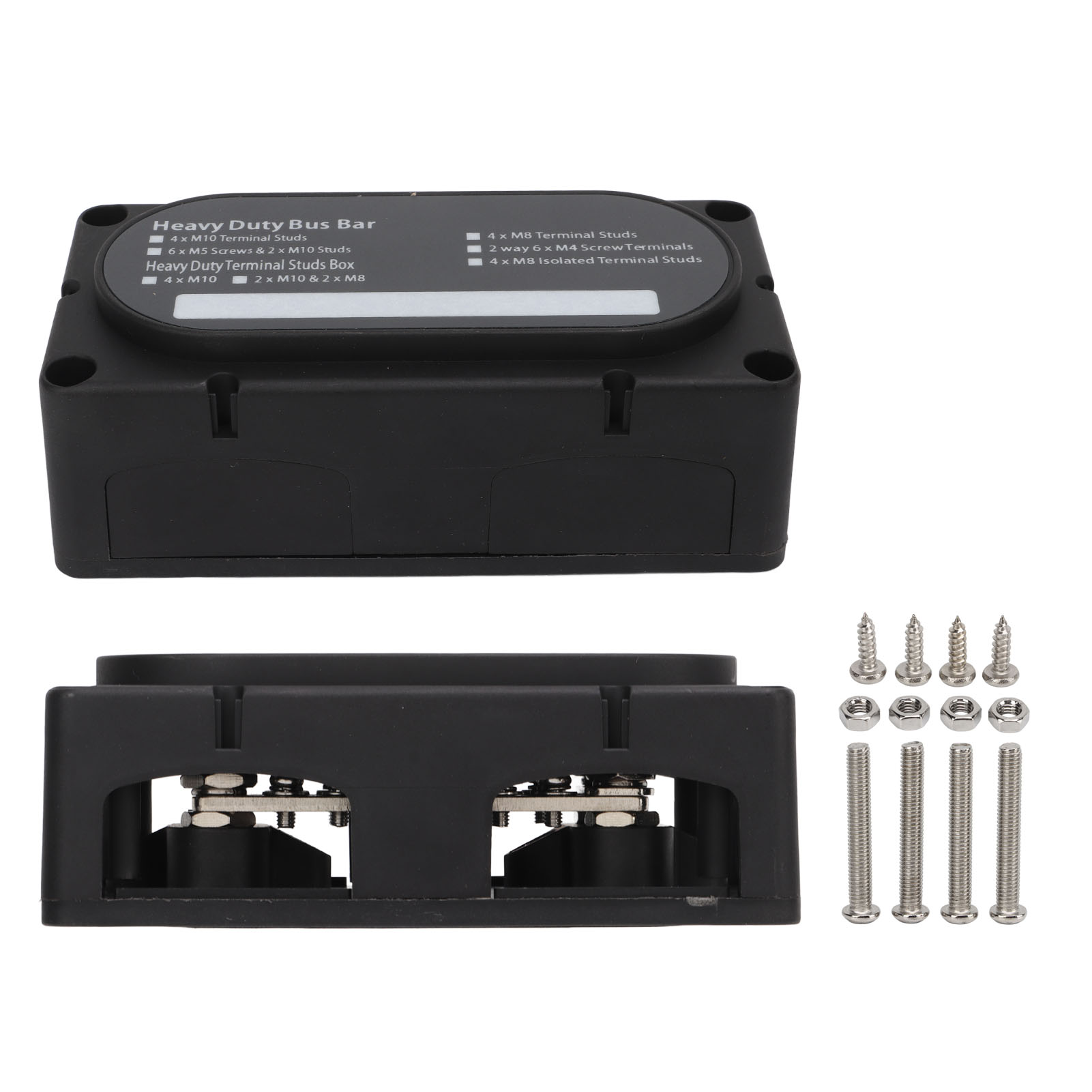 Power Distribution Block 4 Post 100A Dual Busbar Heavy Duty Universal ...