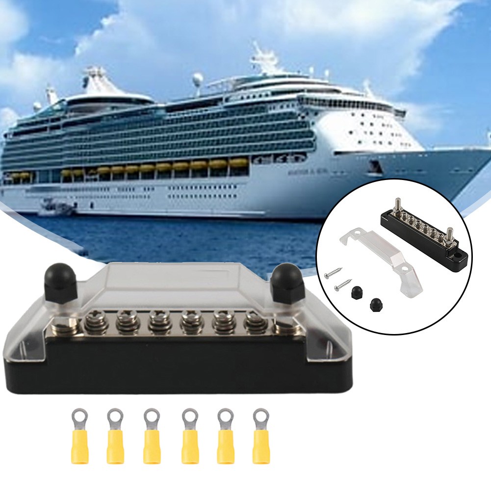 Power Distribution Block 6 Studs 2 Screws Fits for Automotive Boat ...