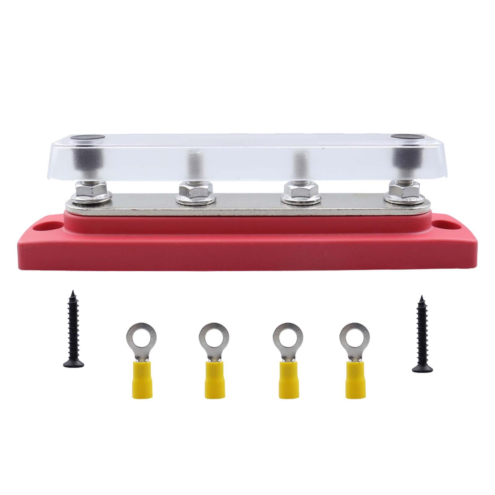 Power Distribution Block, Bus Bar 150A Copper Single Row Screw Terminal ...