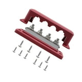 Power Distribution Block Bus Bar 4x 3/8" M10 with Cover 4 Post Terminal Block Busbar for Marine ...