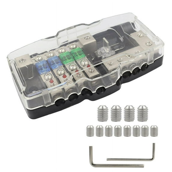 Fused Power Distribution Block, 4 Way MIDI Fuse Block, Dustproof Ground ...