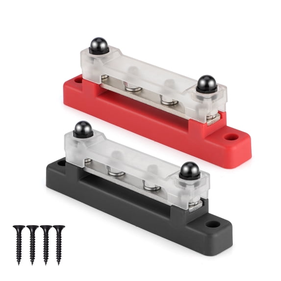 Power Distribution Block Terminals,4 Studs 1/4'' Posts,48V 150A ...
