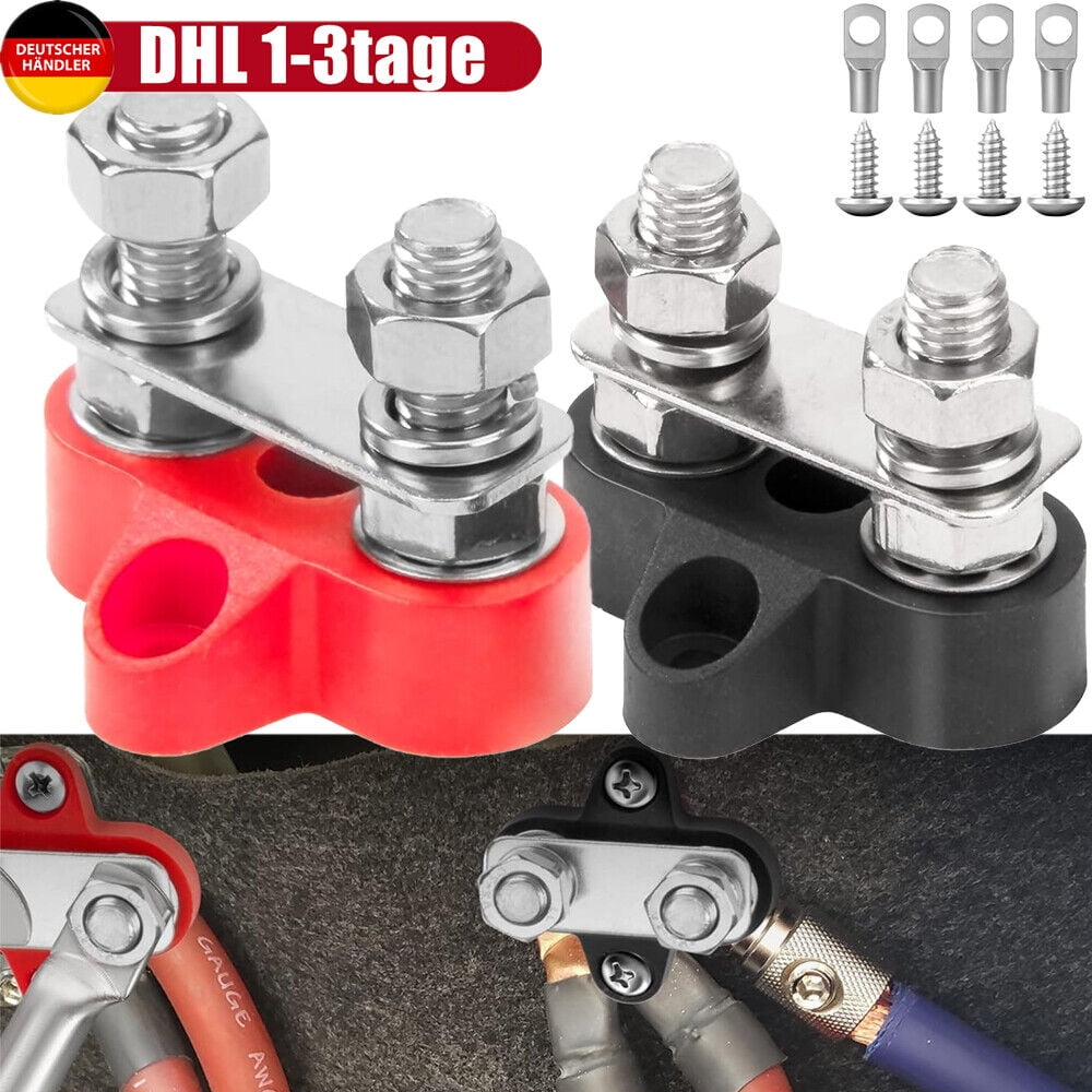 Power Distribution Block for Trucks, Insulated Power and Ground Battery Junction Post with ...