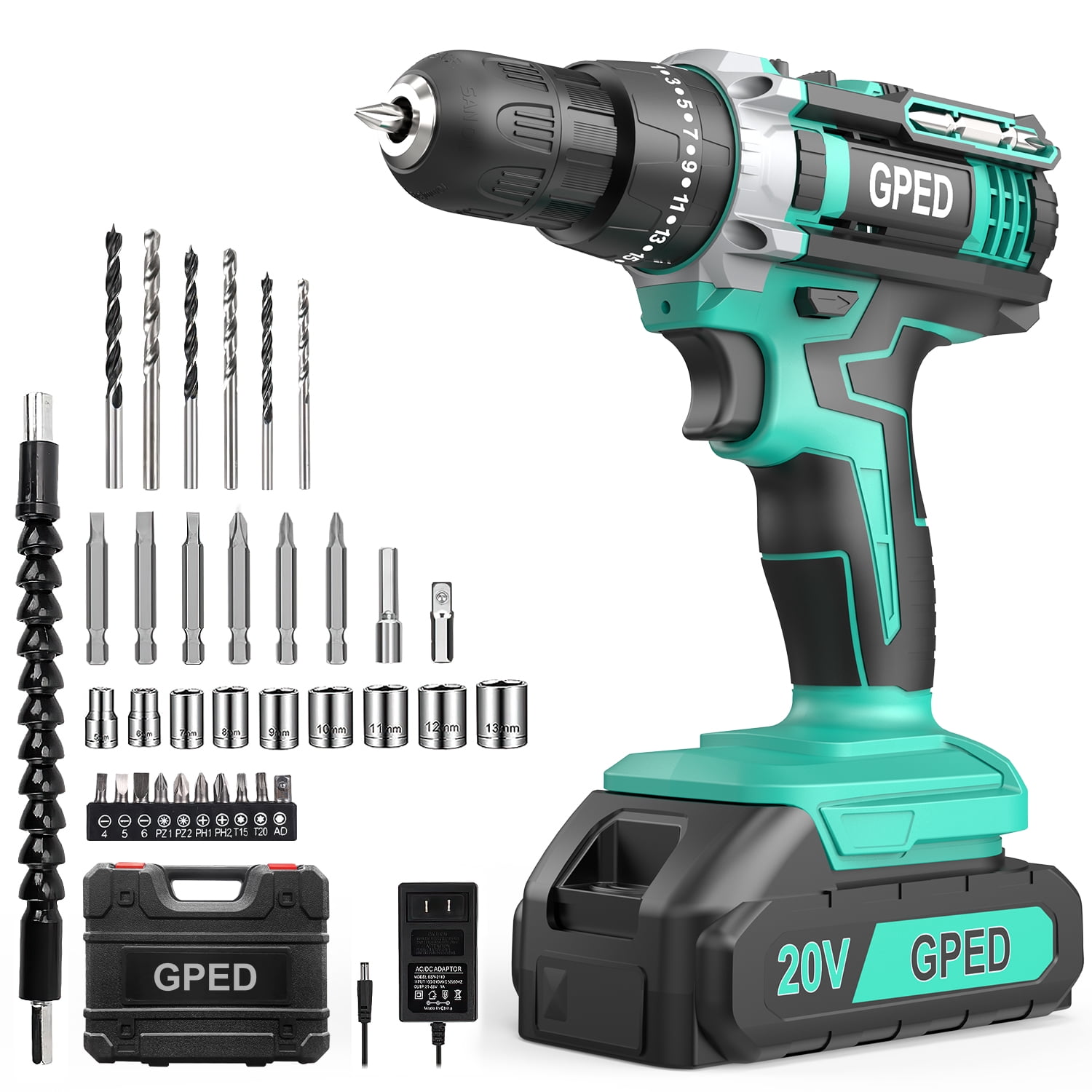 Power Drill Driver Kit, Cordless Power Drill Set with 1 Lithium-Ion ...