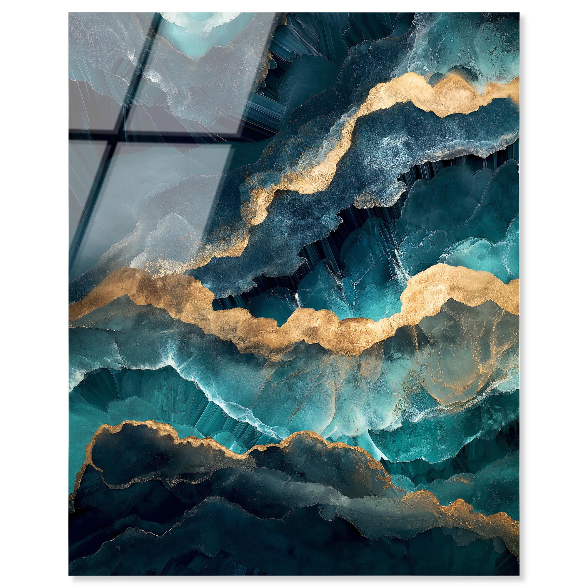 Power Edge I Acrylic Teal Abstract Art by Art Remedy, Ready to Hang, 16 x 20 - Walmart.com