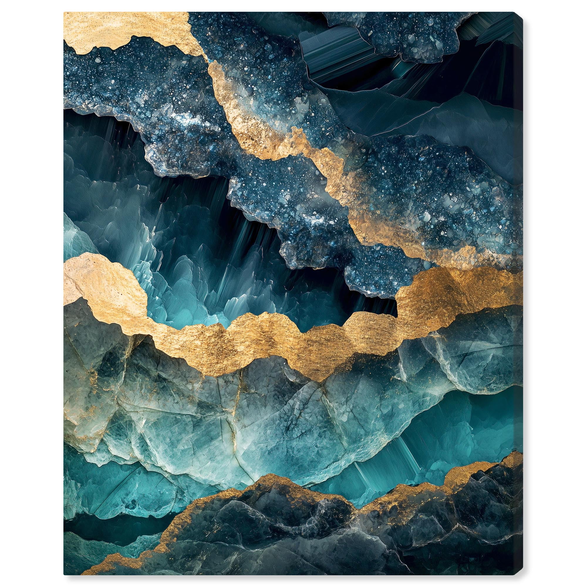 Power Edge II Canvas Teal Abstract Art by Art Remedy, Gallery Wrapped ...