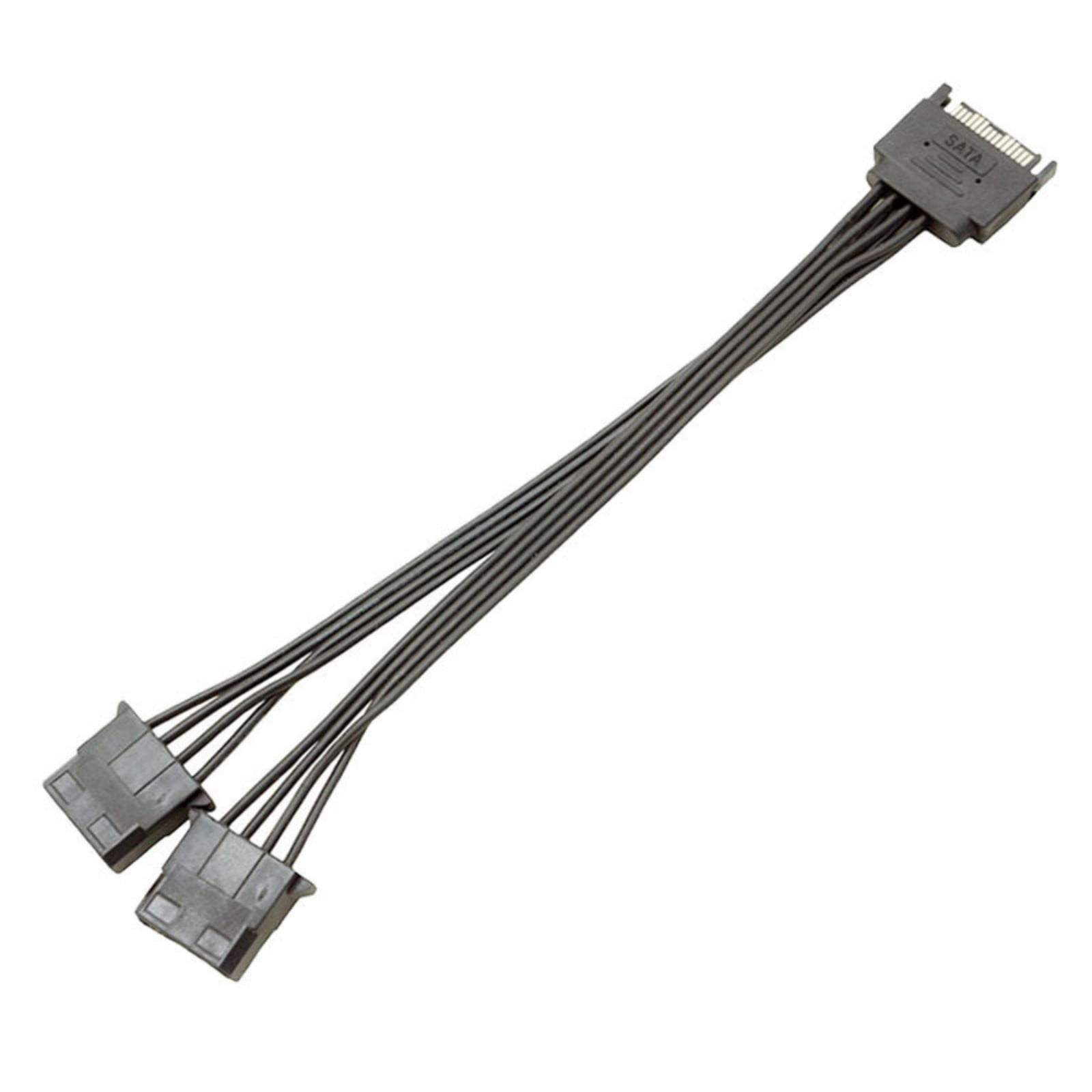 Power Extension Cord Cable 15Pin Male To 2/1 Big 4Pin Female Power ...