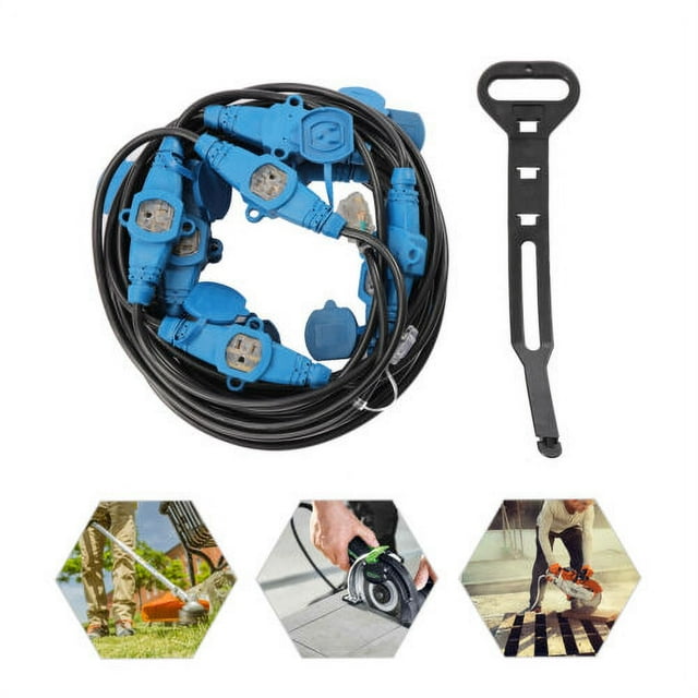 Power Extension Cord Multi-plug Outdoor & Indoor 12 Awg 13 Plugs 65FT ...