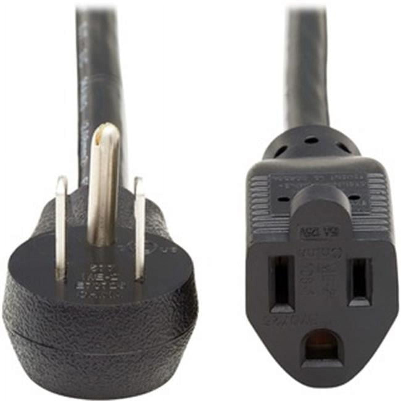 Power Extension Cord Right-Angle 5-15P to 5-15R 14AWG 15A - Black - 3 ...