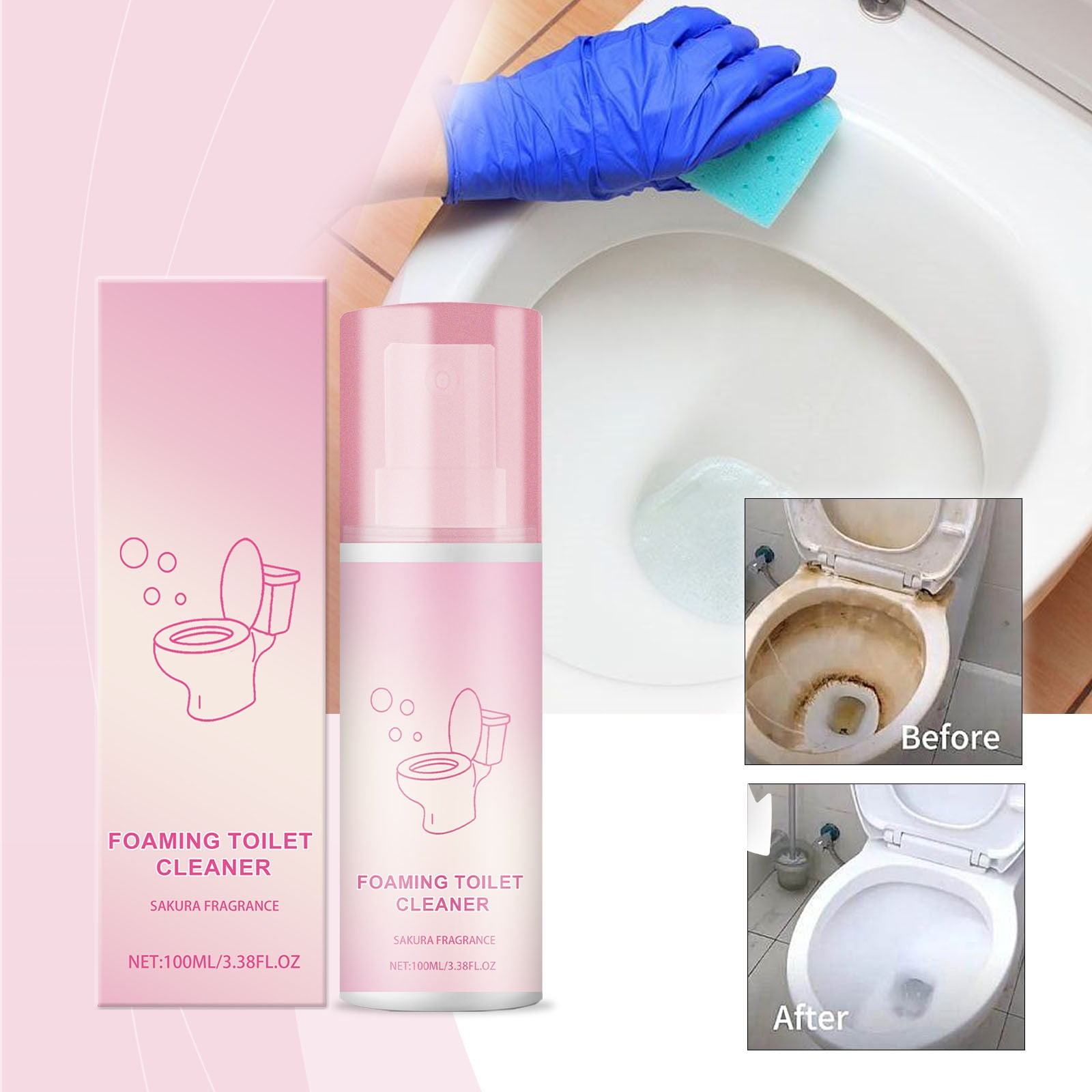 Power Foaming Cleaning Spray for Bathrooms Toilet Cleaner Foam Powder ...