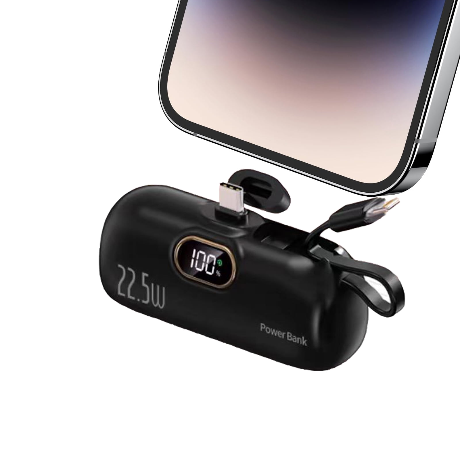 Power Fob 22.5W Portable Charger USB-C Wireless Power Bank with Built ...