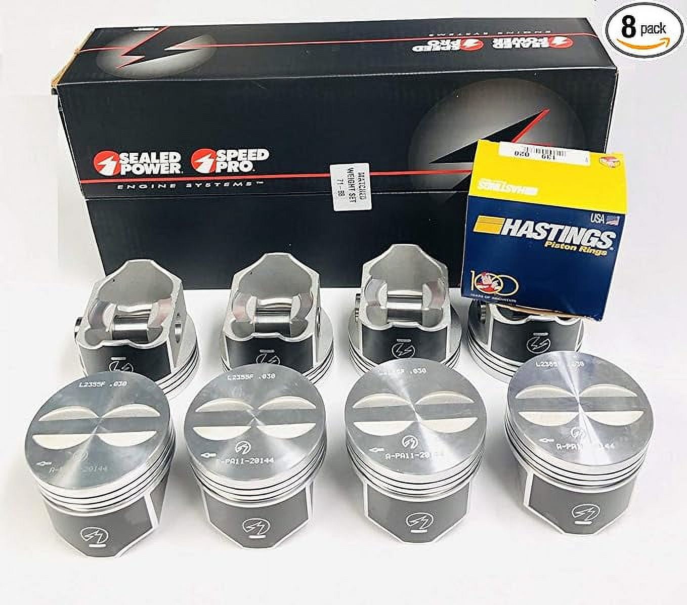 Power Forged Flat Top +.030" over size Pistons & Moly Rings Kit ...