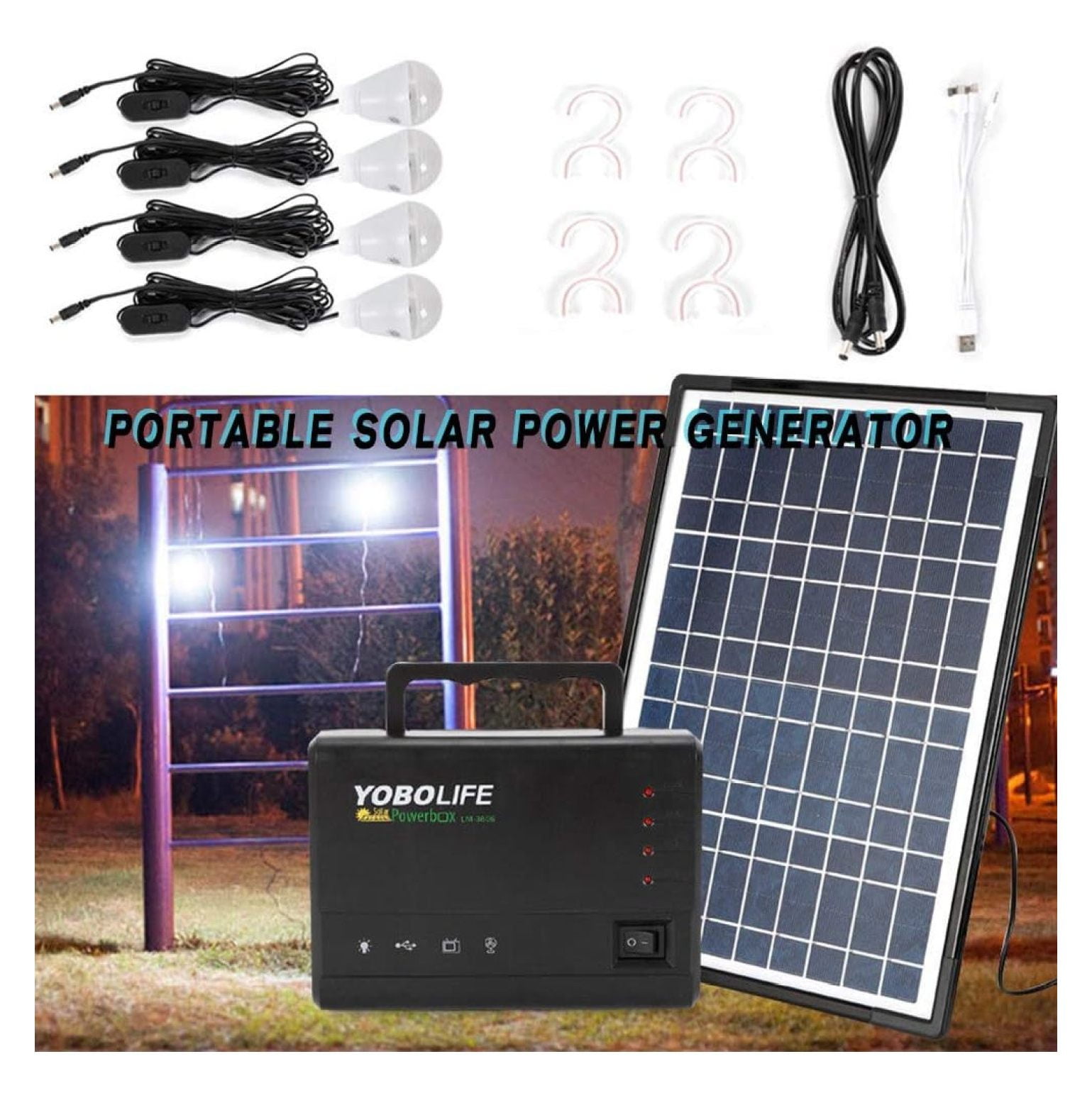 Power Generator, 12V 4A Portable Station Solar Power Generator Supply ...