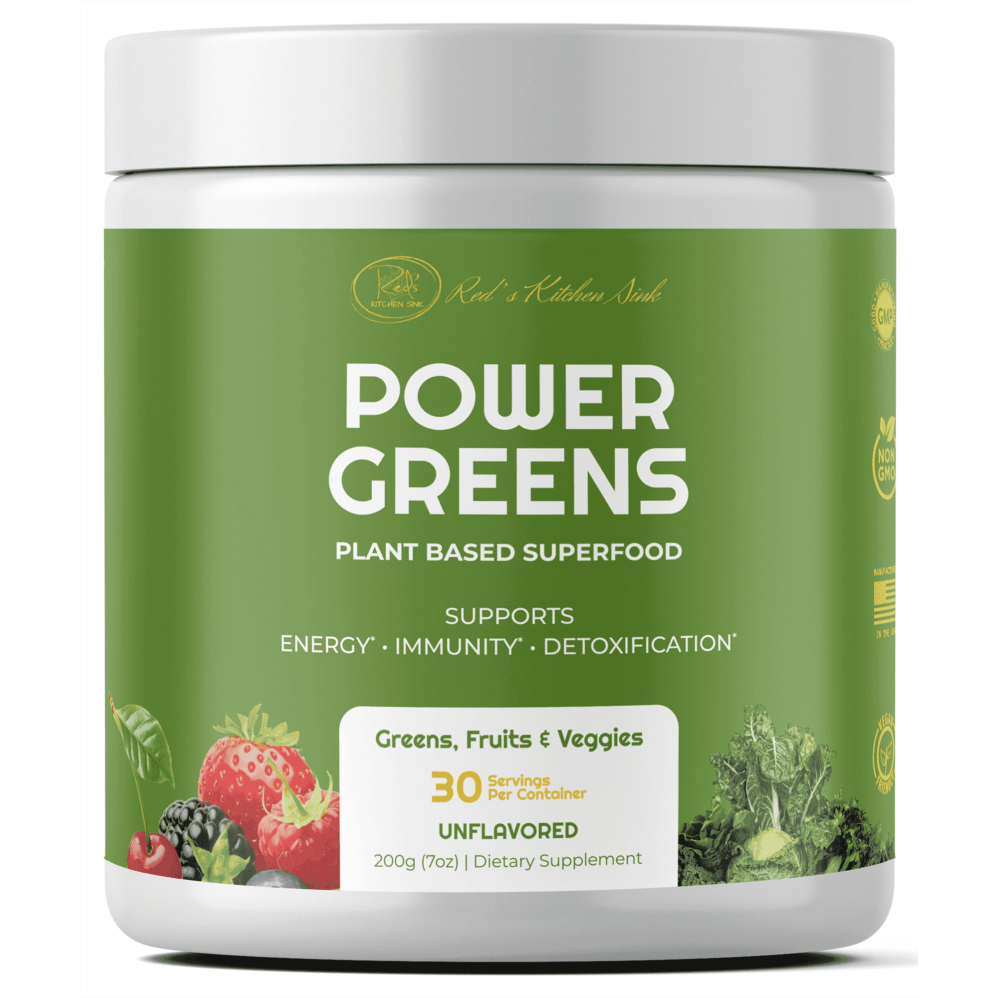 Red's Kitchen Sink Power Greens Plant-Based Green Powder, 7oz - Walmart.com