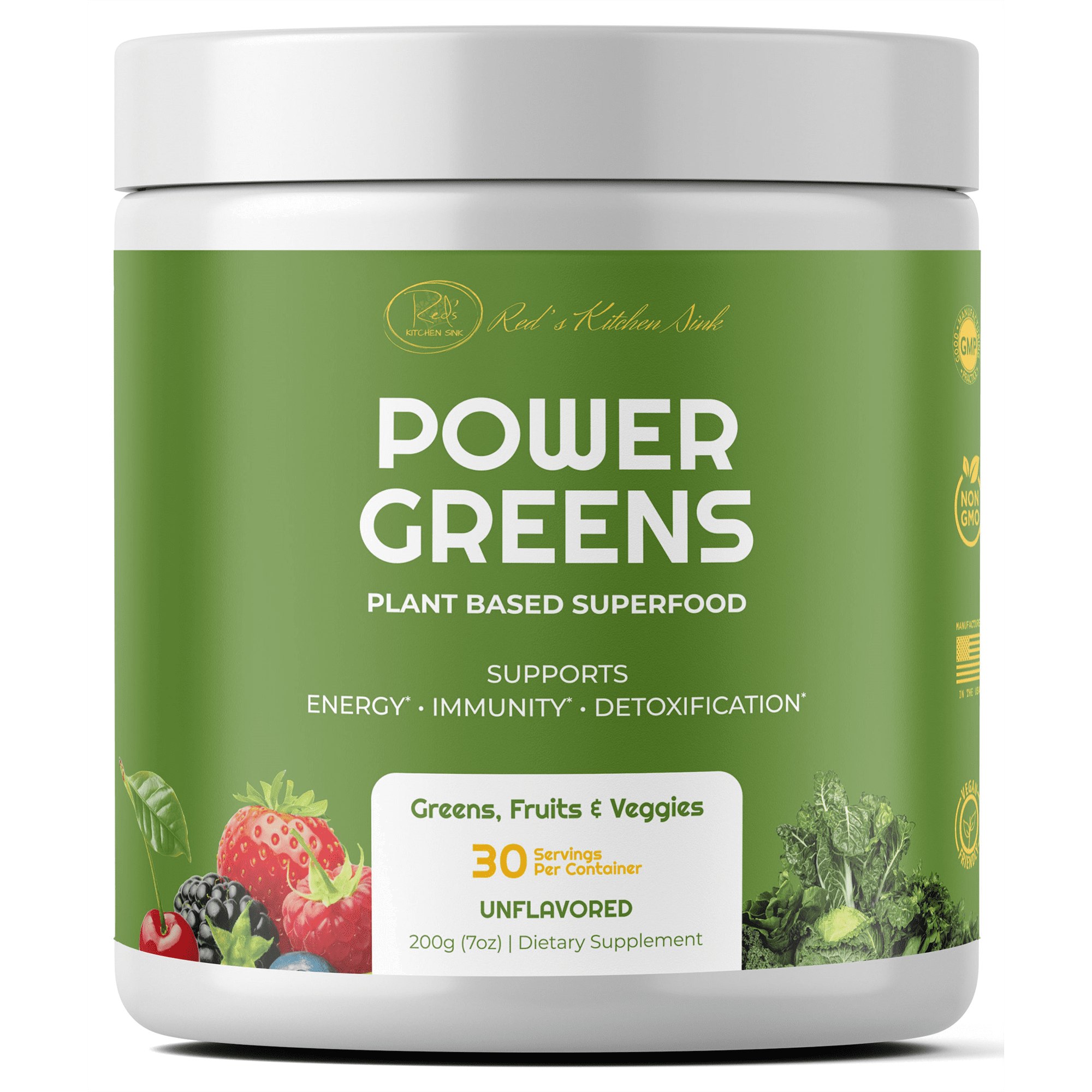 Power Greens Plant Based Superfood Green Powder - 7oz - Walmart.com