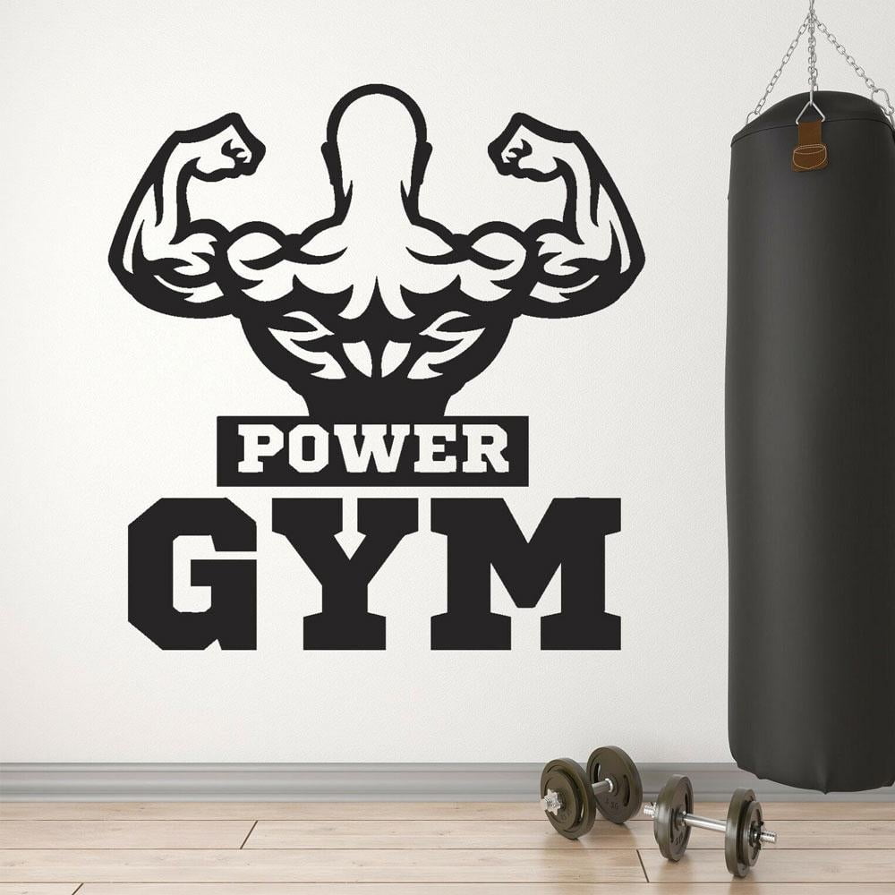 Power Gym Muscles Beautiful Bodybuilder Vinyl Wall Sticker Decal Art ...