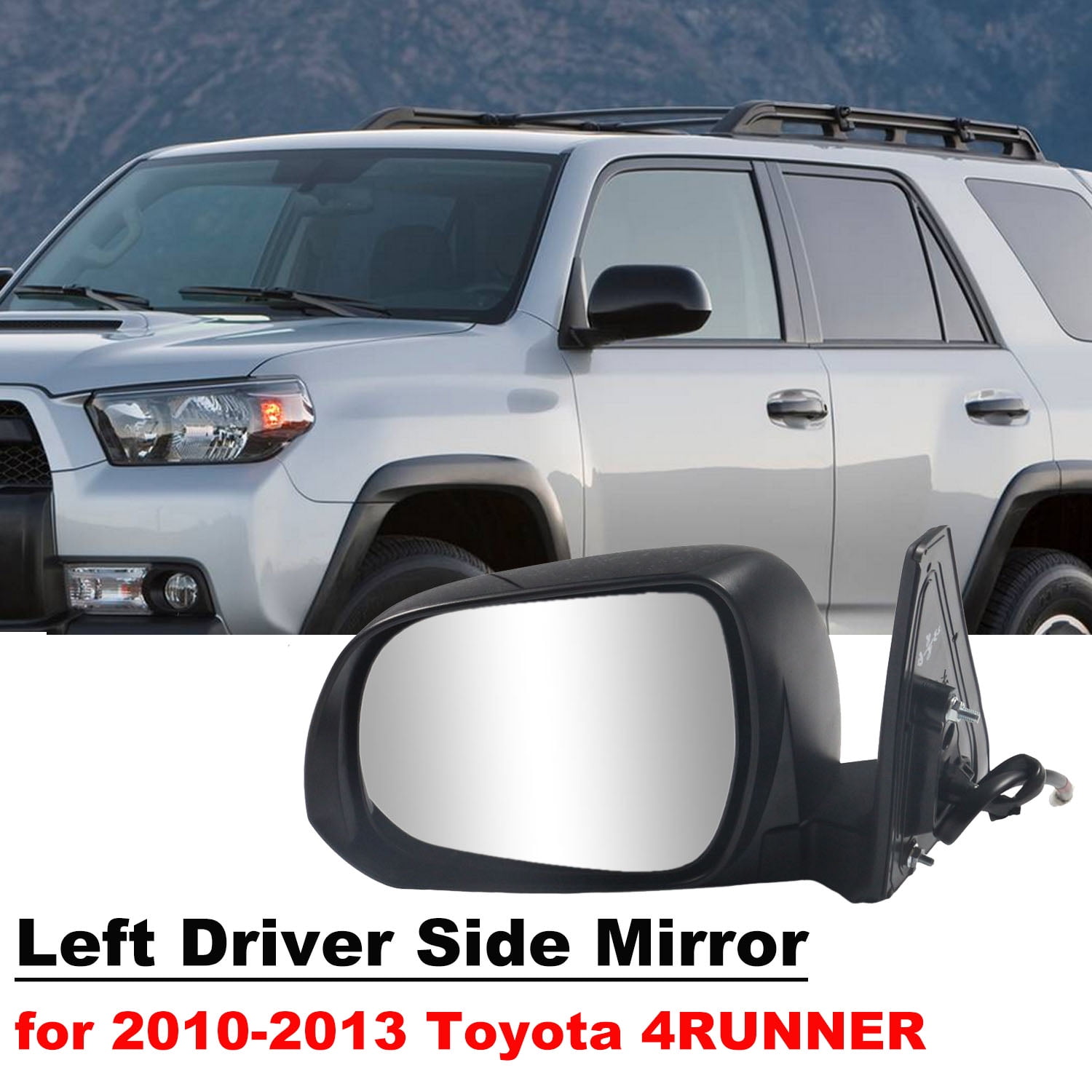 Power Heat Texture Side Mirror for 2010-2013 Toyota 4RUNNER Left Driver ...