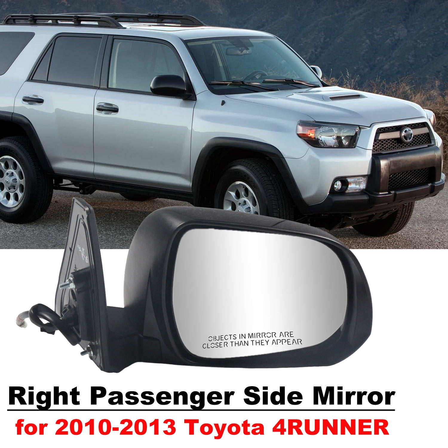 Power Heat Texture Side Mirror for 2010-2013 Toyota 4RUNNER Right ...