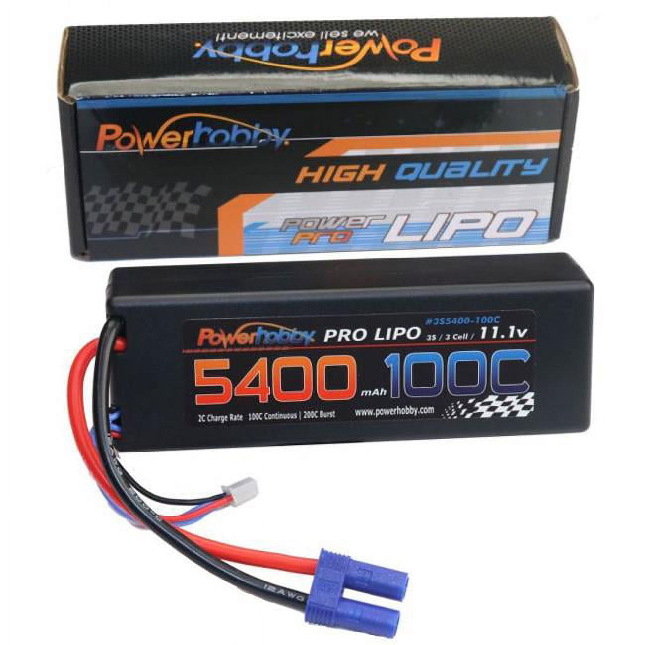 Power Hobby PHB3S5400100CEC5HCS 3S 11.1V 5400 mAh 100C Lipo Battery ...