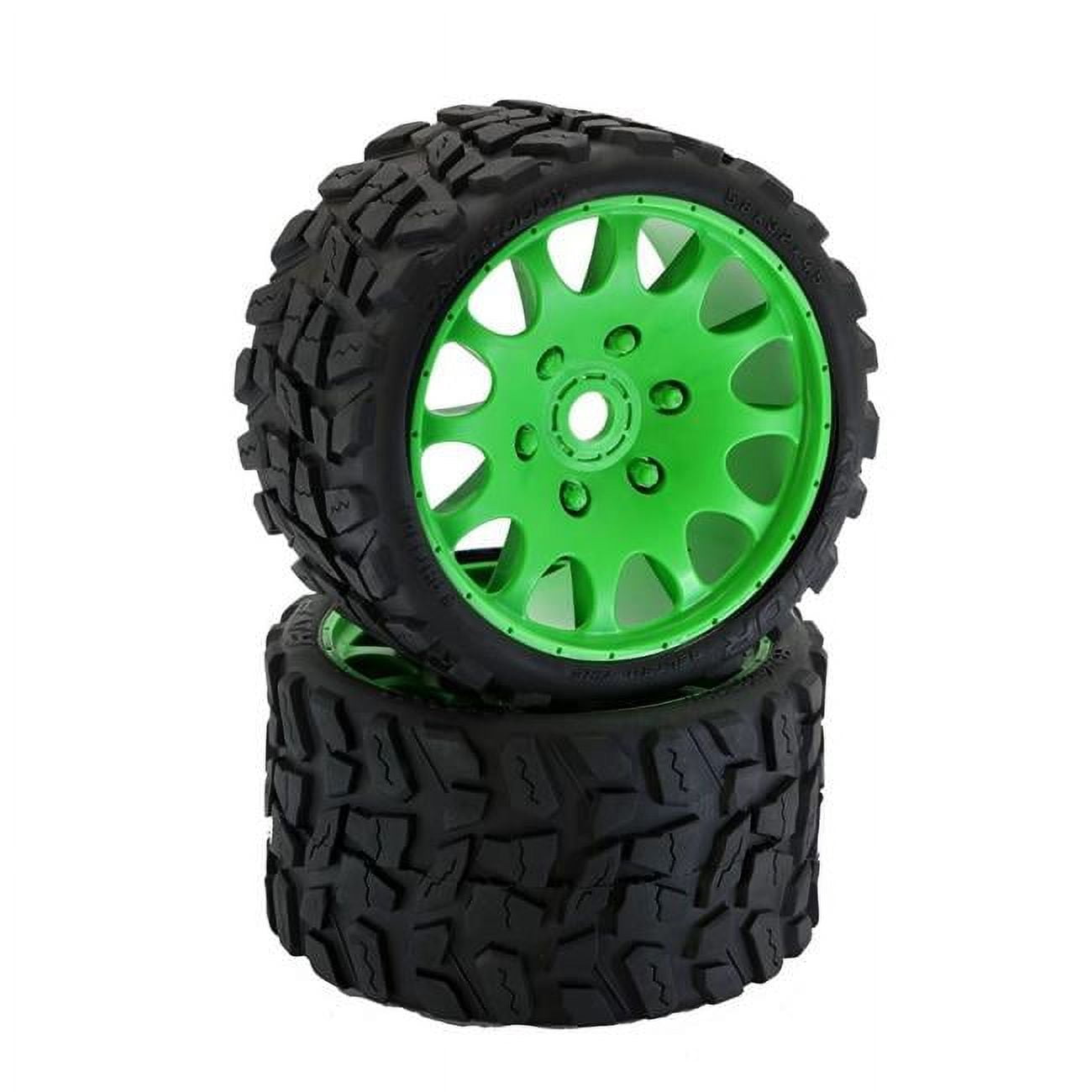 Power Hobby PHBPHT1141SGREEN Raptor Belted Monster Truck Tires & Wheels ...