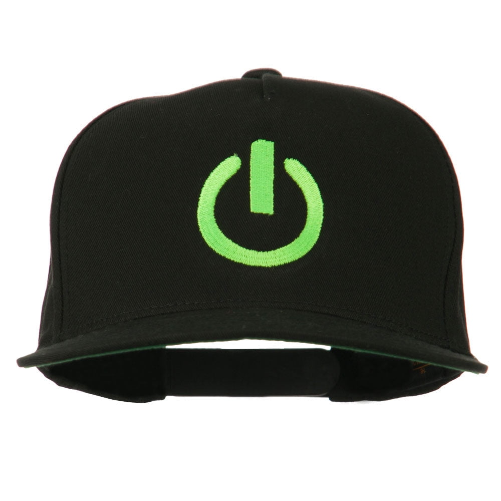 Power Icon Embroidered Snapback Cap - Black OSFM - Walmart.com