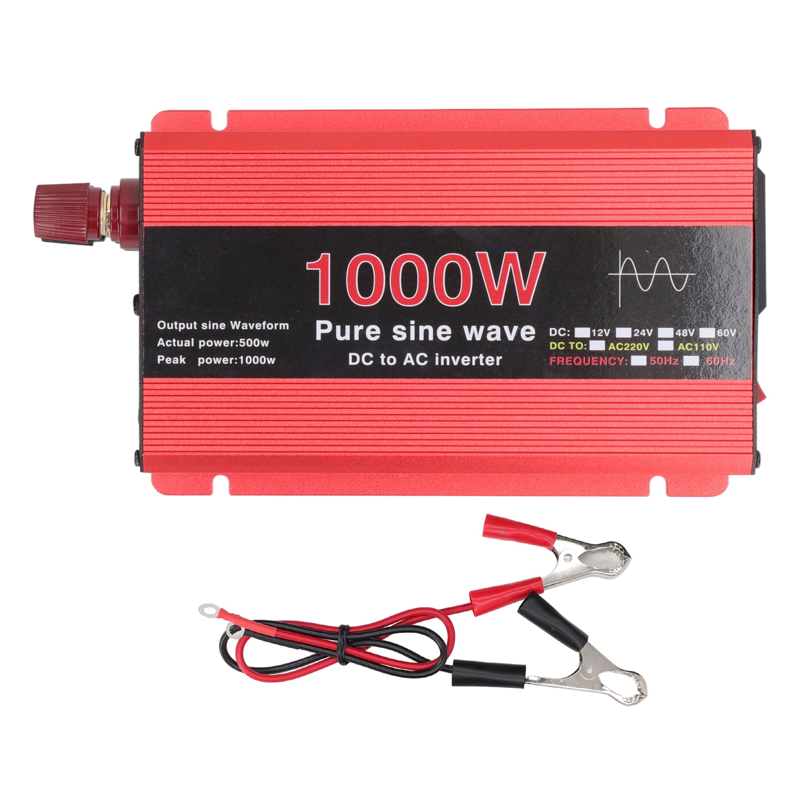 Power Inverter 1000W Pure Sine Wave DC 12V to AC 220V Overload ...