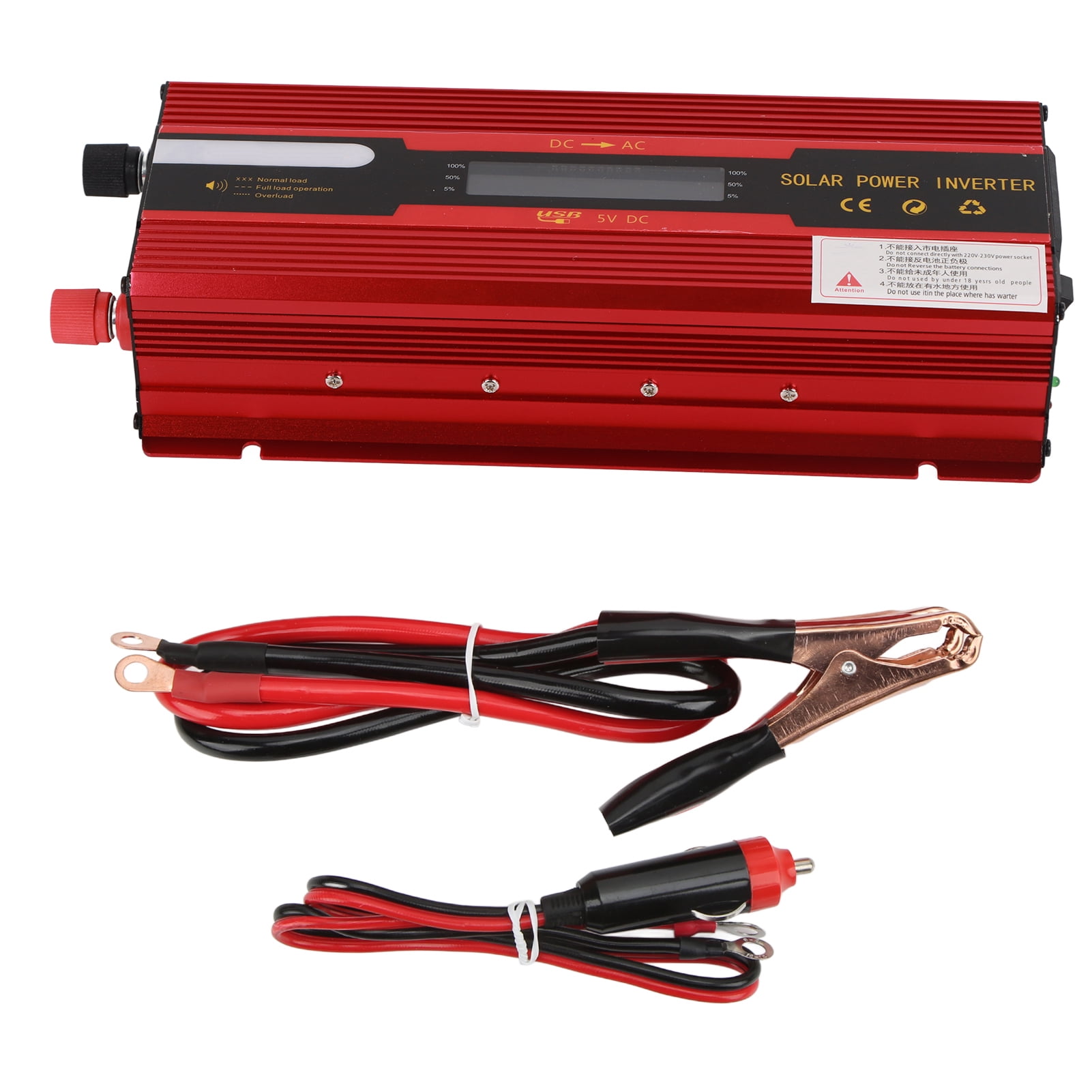 Power Inverter 900W Modified Sine Wave LCD Display 12/24V to 220V USB ...