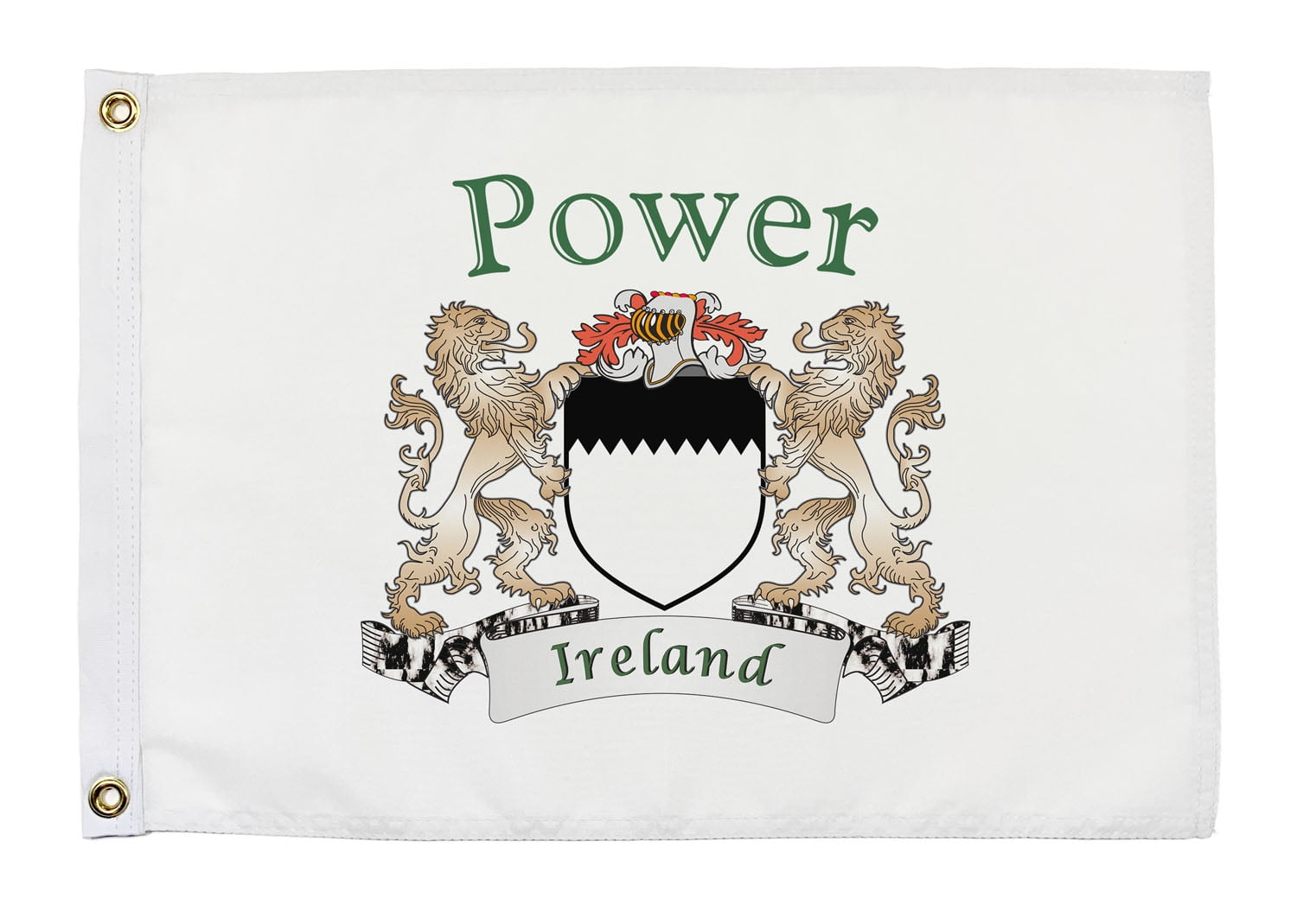 Power Irish Coat of Arms Small White Flag - 16"x10.5" inches - Walmart.com