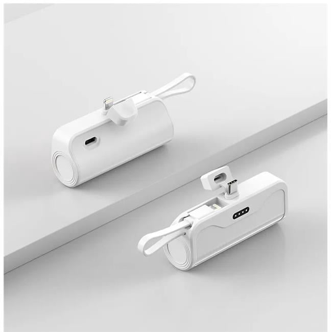 Power Key - Keychain 2 in 1 Power Bank with Dual Charging Cord, White ...