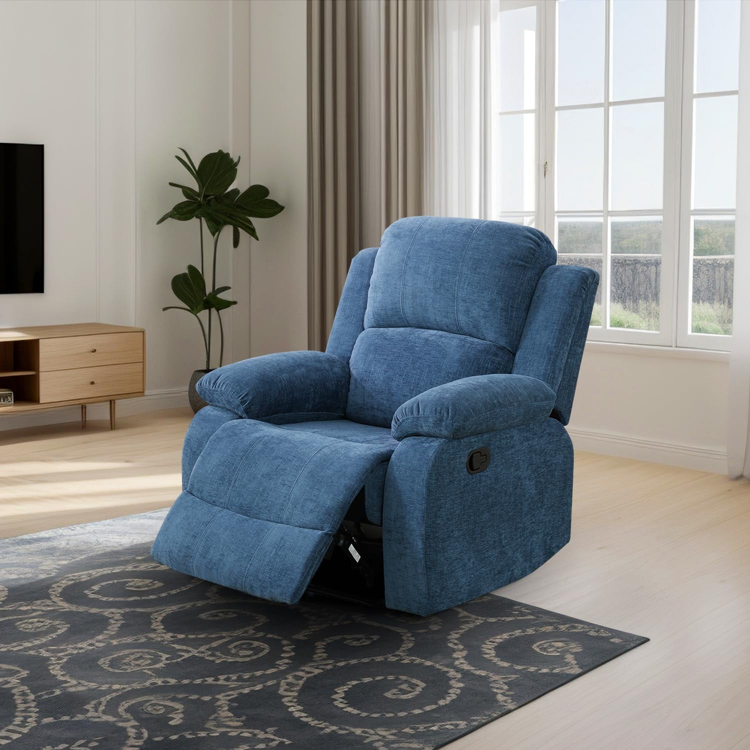 Power Leather Recliner Chair with LED Light for Living Room Furniutre ...