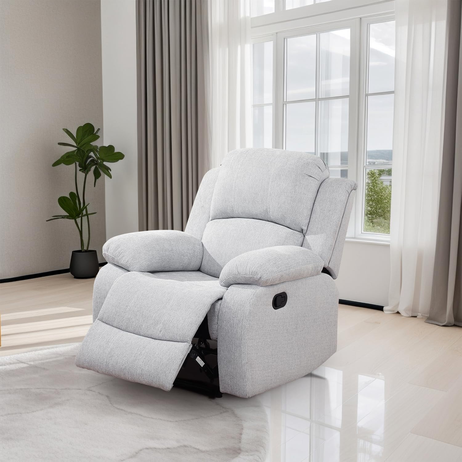 Power Leather Recliner Chair with LED Light for Living Room Furniutre ...