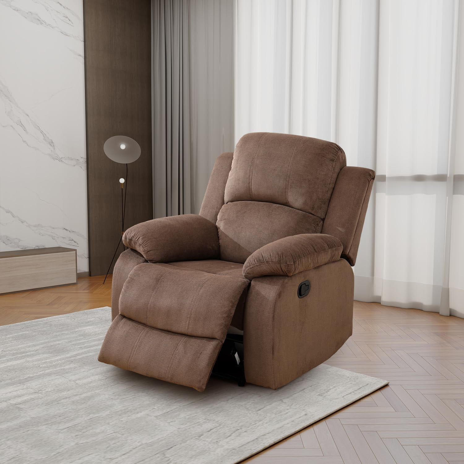 Power Leather Recliner Chair with LED Light for Living Room Furniutre ...