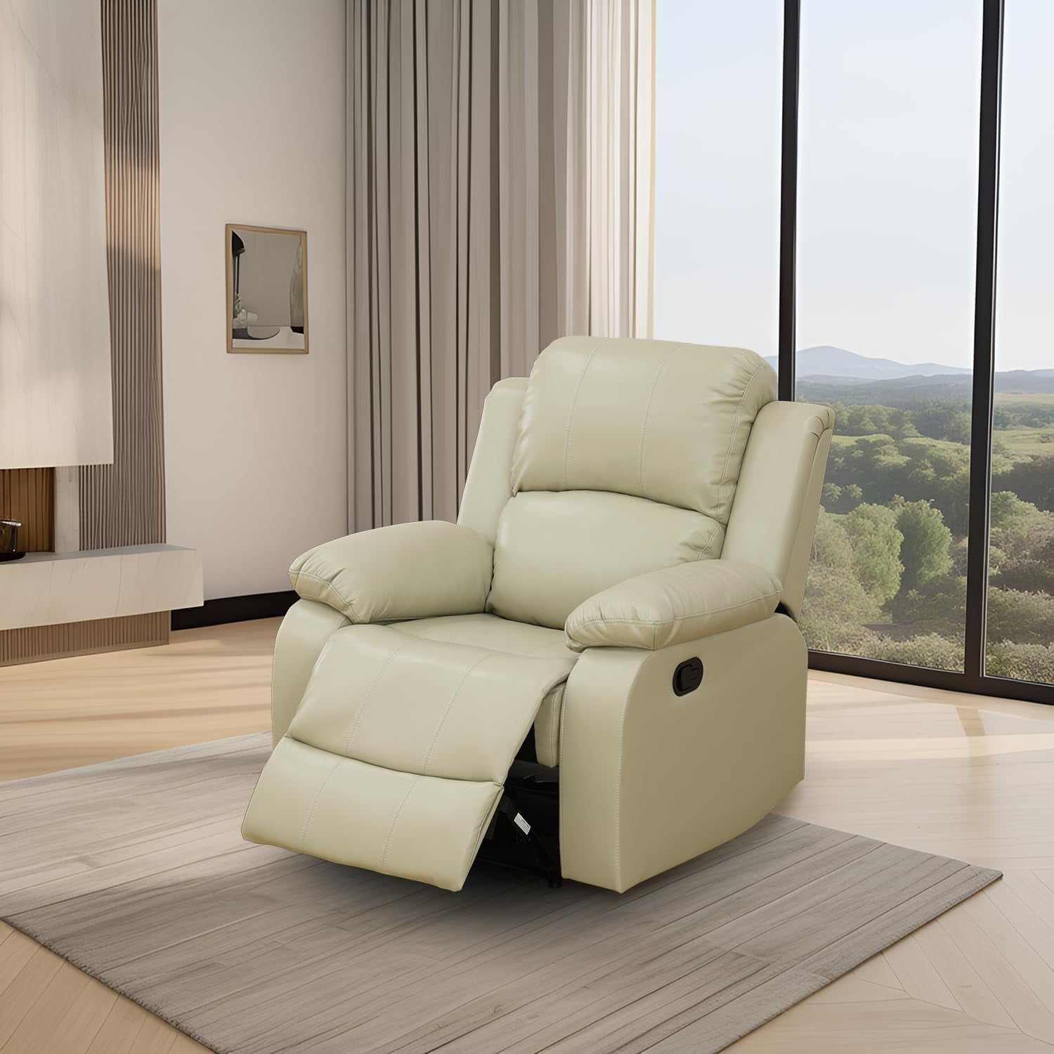 Power Leather Recliner Chair with LED Light for Living Room Furniutre ...