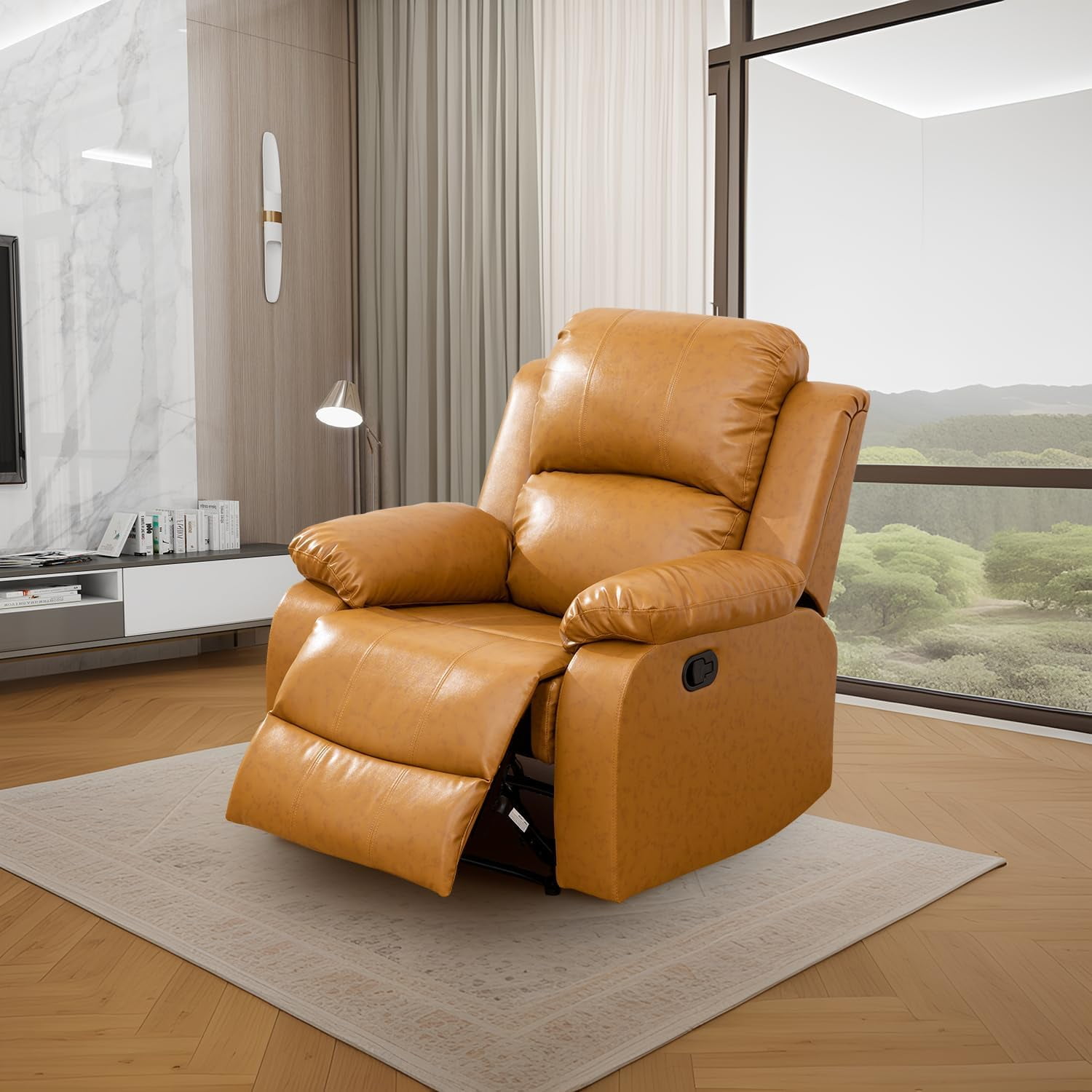 Power Leather Recliner Chair with LED Light for Living Room Furniutre ...