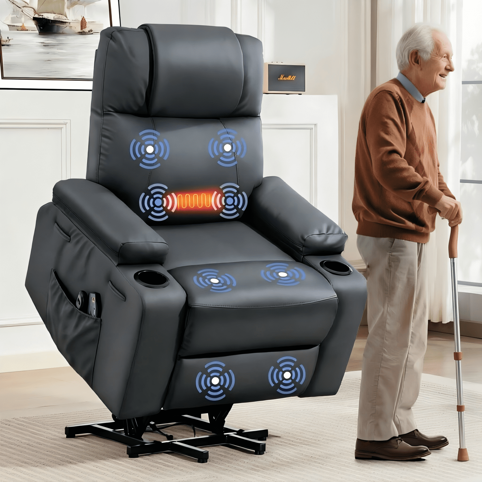 Power Lift Recliner Chair for Elderly with Heat & Massage, 160 ...