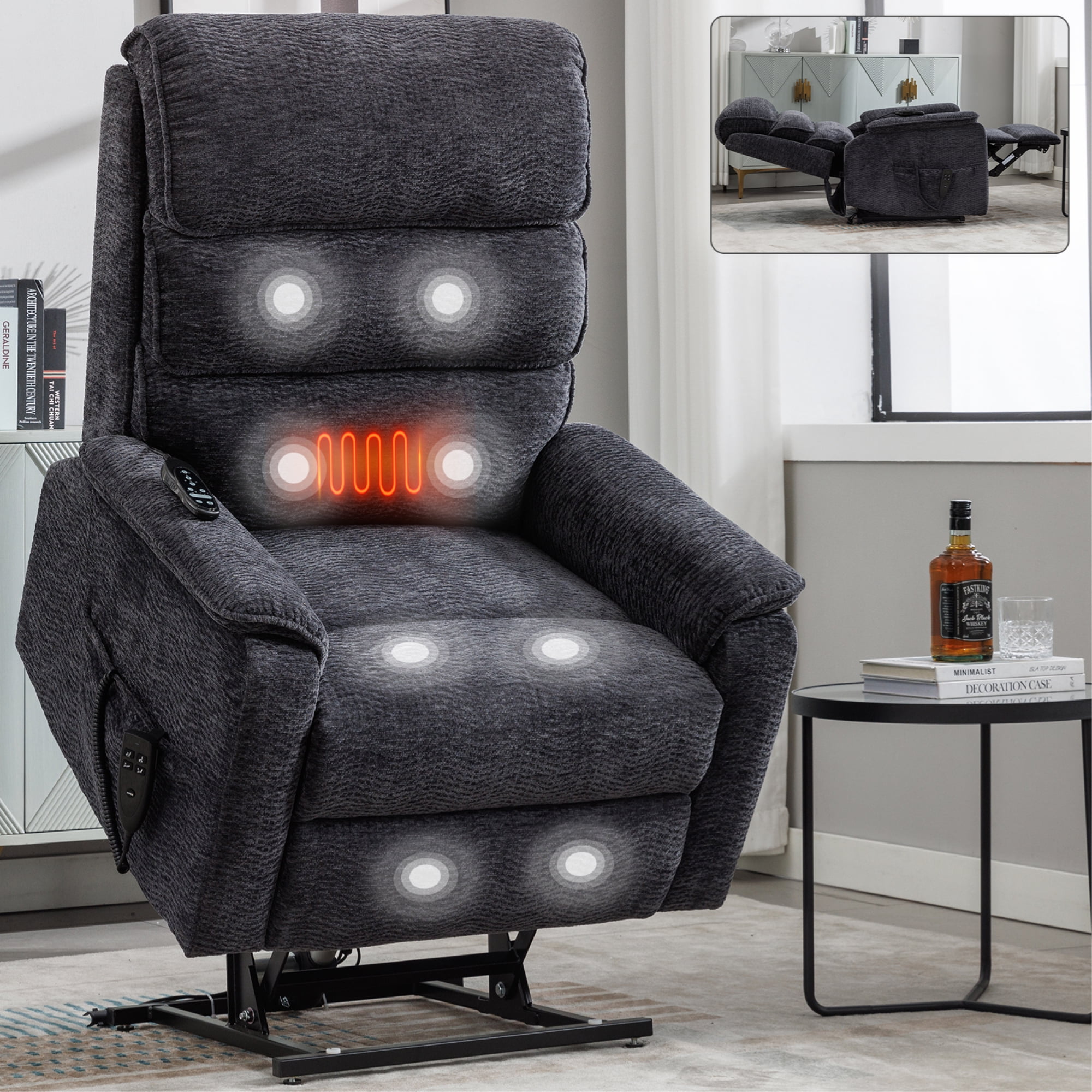 Power Lift Recliner Chair for Elderly, Large Chenille Recliner Chair ...
